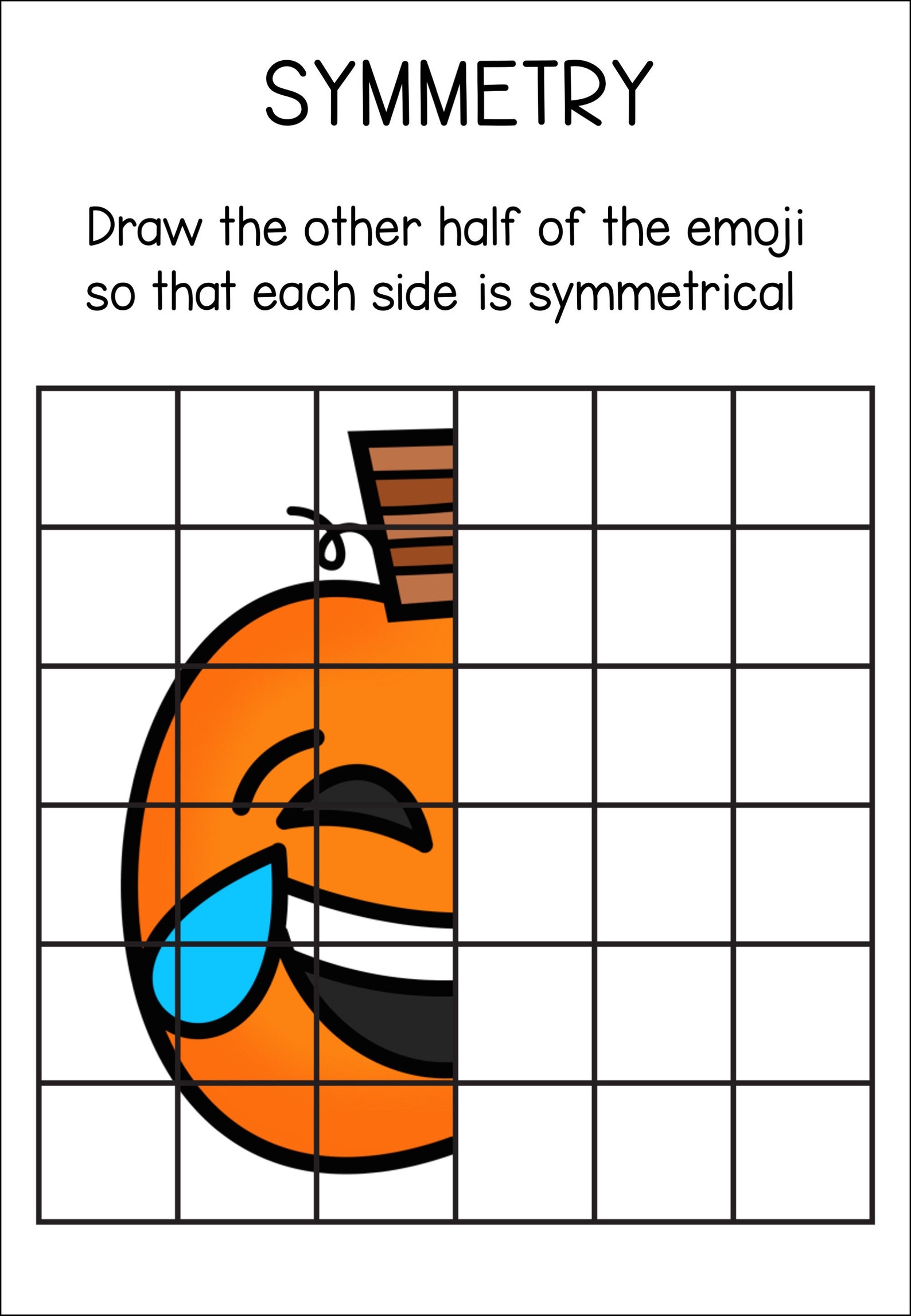 Symmetry Drawing Math Worksheets, Halloween Activities for Symmetry Art ...