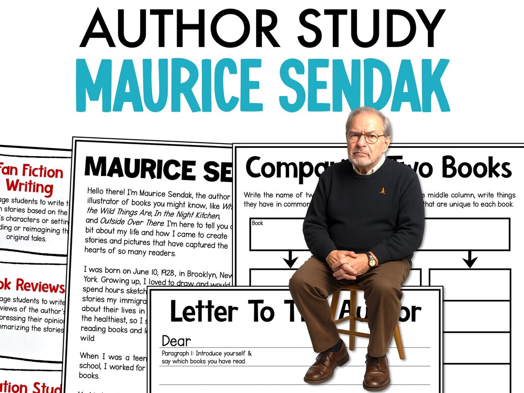 Maurice Sendak Author Study, Printable Worksheets (PDF Download) - Etsy