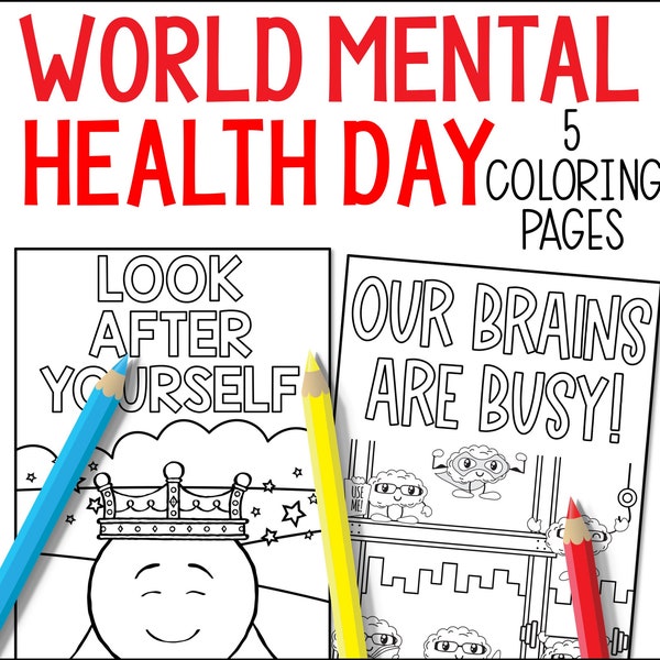 Kids Mental Health Coloring Pages - Etsy