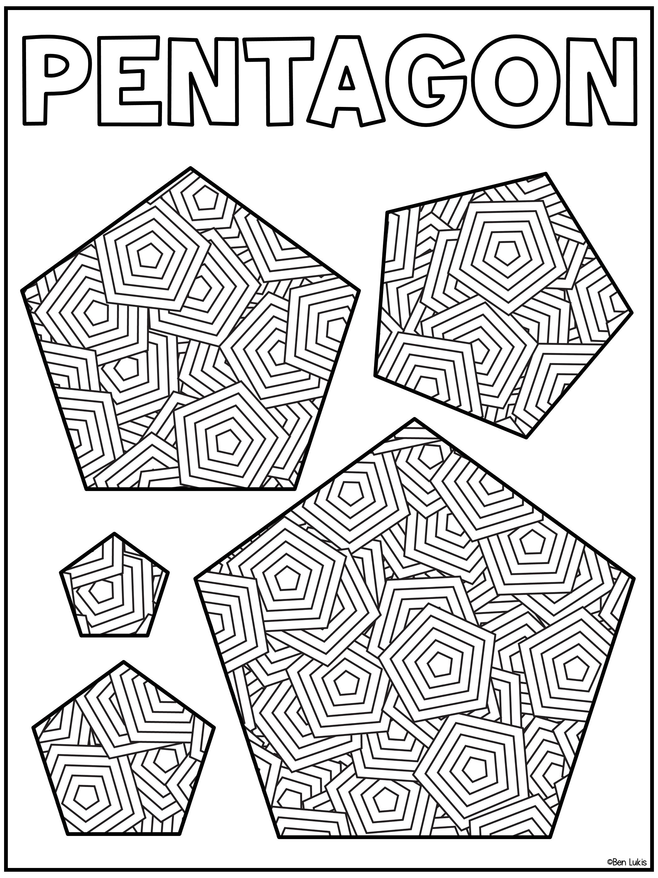 2D Shapes Printable Coloring Pages for Kids, Educational Shapes ...