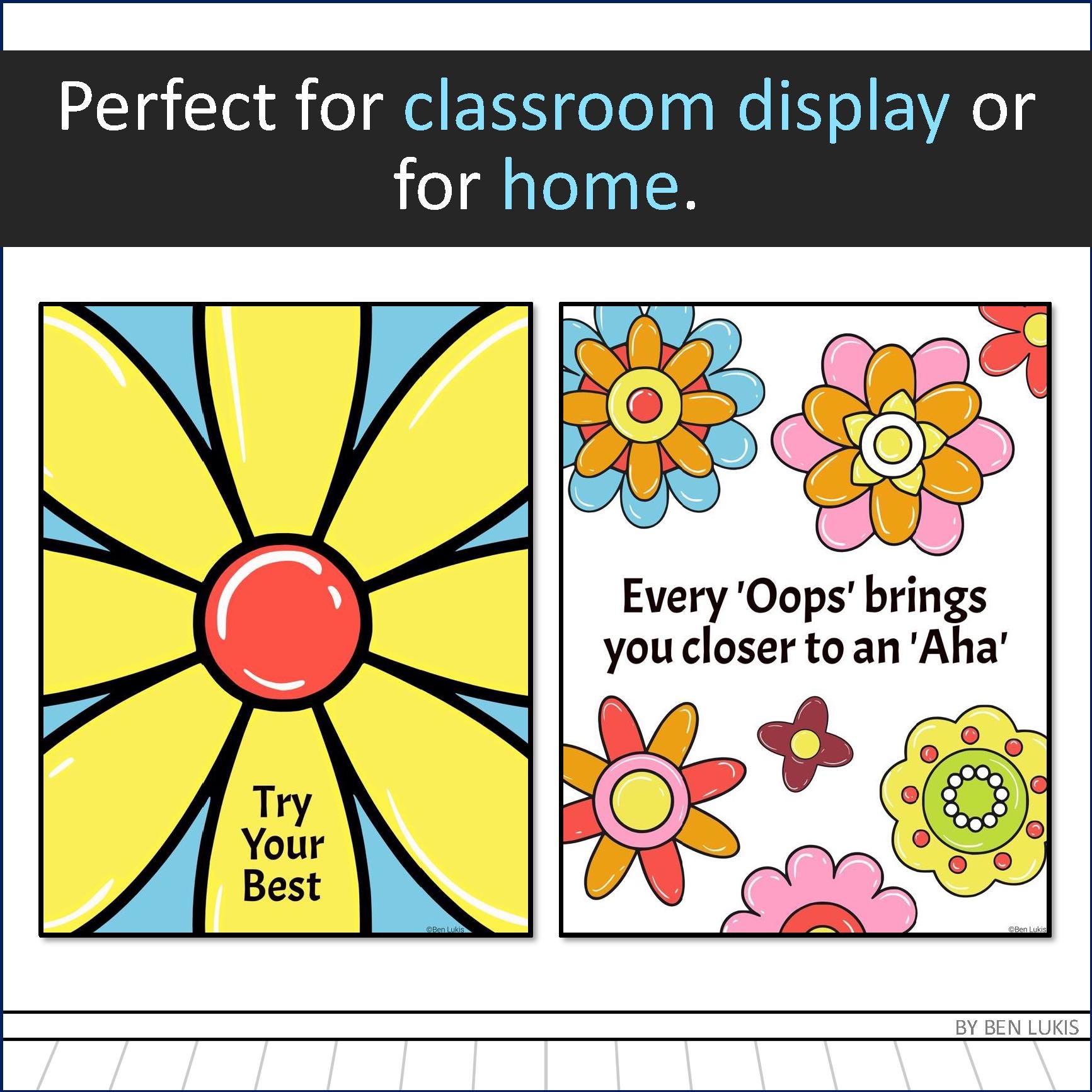 Growth Mindset Posters, Printable Classroom Posters for Home ...