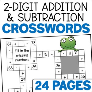 2 Digit Addition and Subtraction Math Puzzles, Math Crosswords to ...