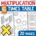 Multiplication Practice Worksheets for 6 Times Table, Printable ...