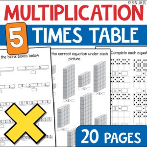 Multiplication Practice Worksheets for 5 Times Table, Printable ...