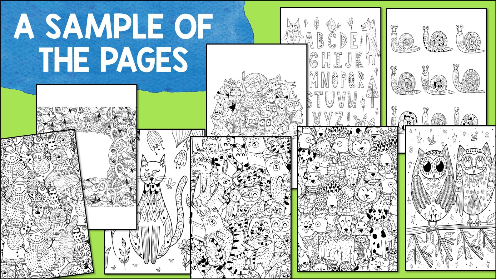 Animal Coloring Pages for Kids and Adults, 65 Animal Theme Activity ...