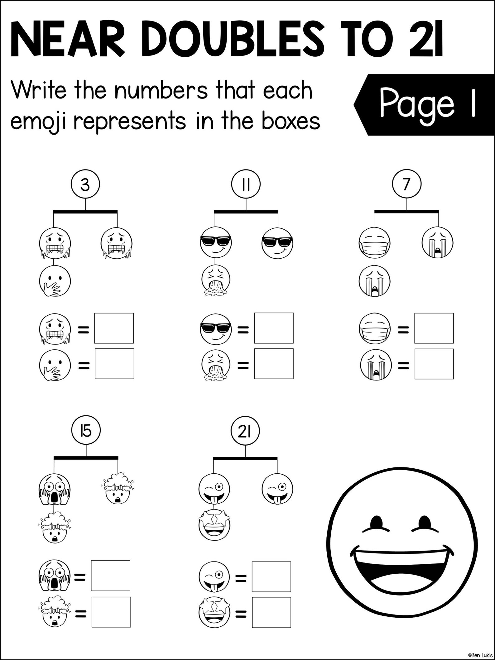 Near Doubles Math Facts Worksheets, Early Algebra Math Mobiles ...