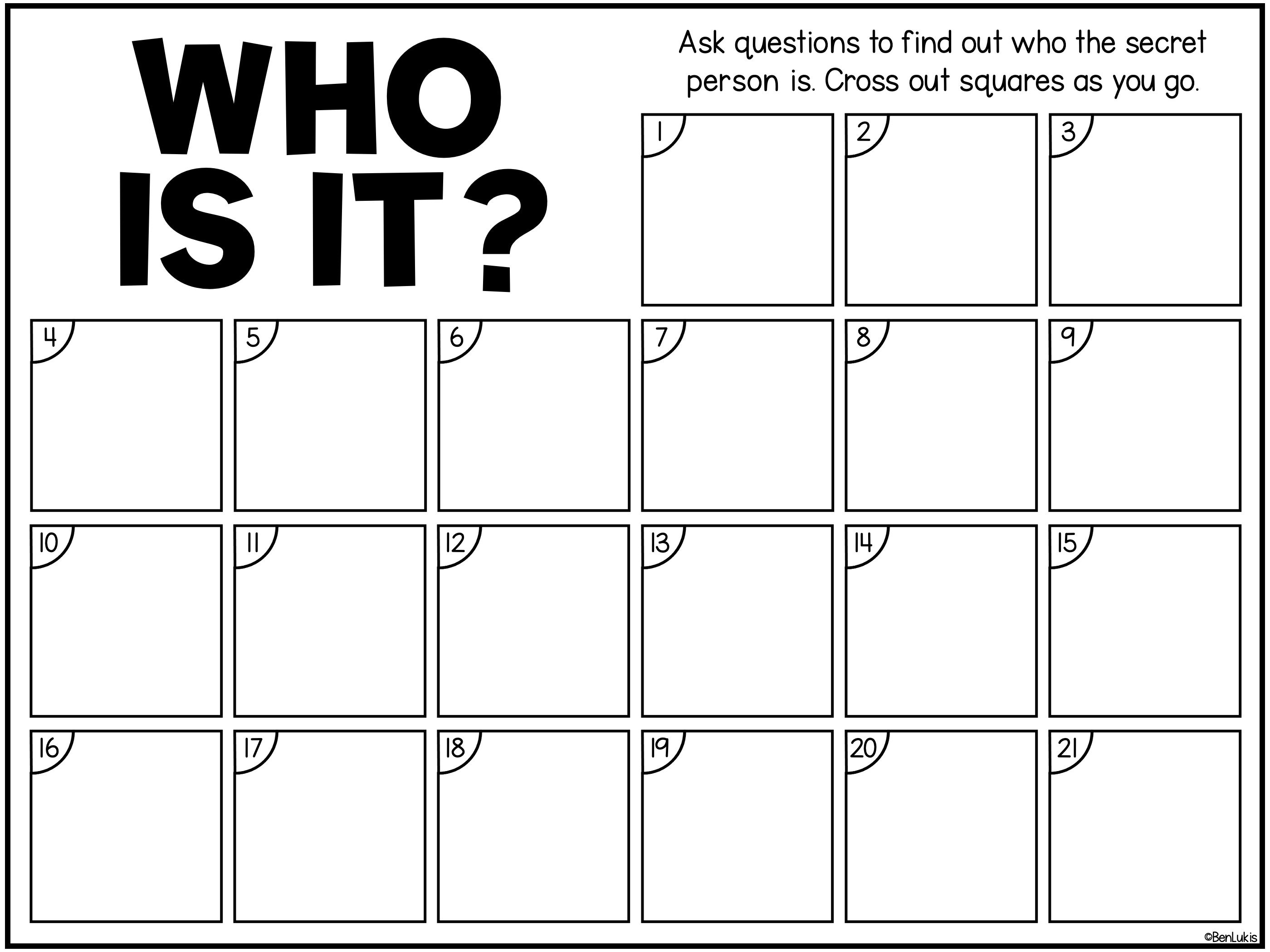 Guess Who Game Sheets, Kids Party Game, Fun Puzzles for Road Trips and ...