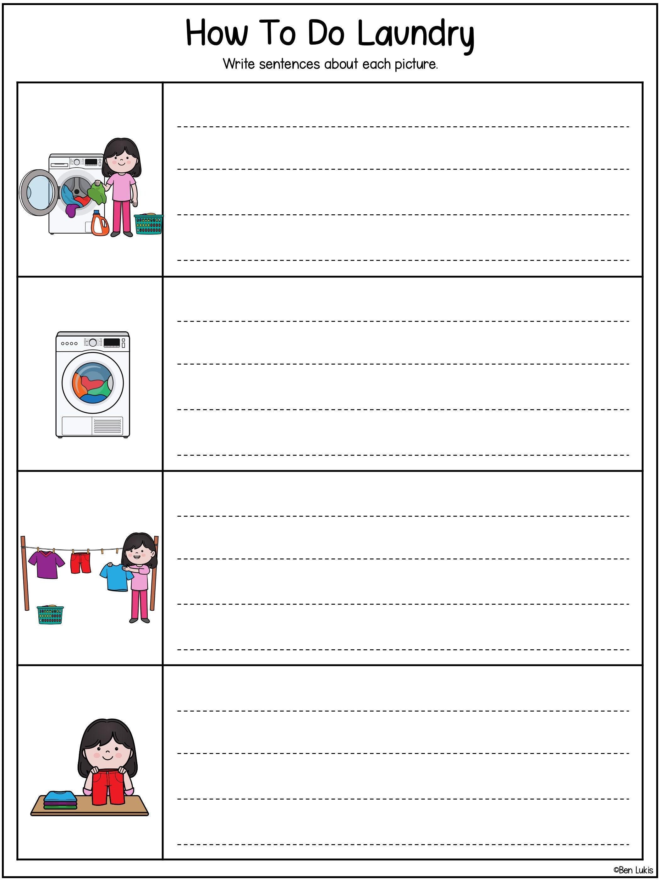 How to Do Laundry Procedural Writing, Sequencing & Sentence Writing ...