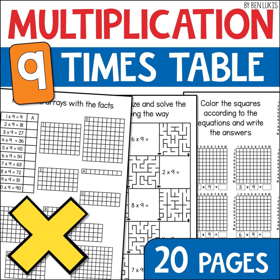 Multiplication Practice Worksheets for 9 Times (Instant Download) - Etsy