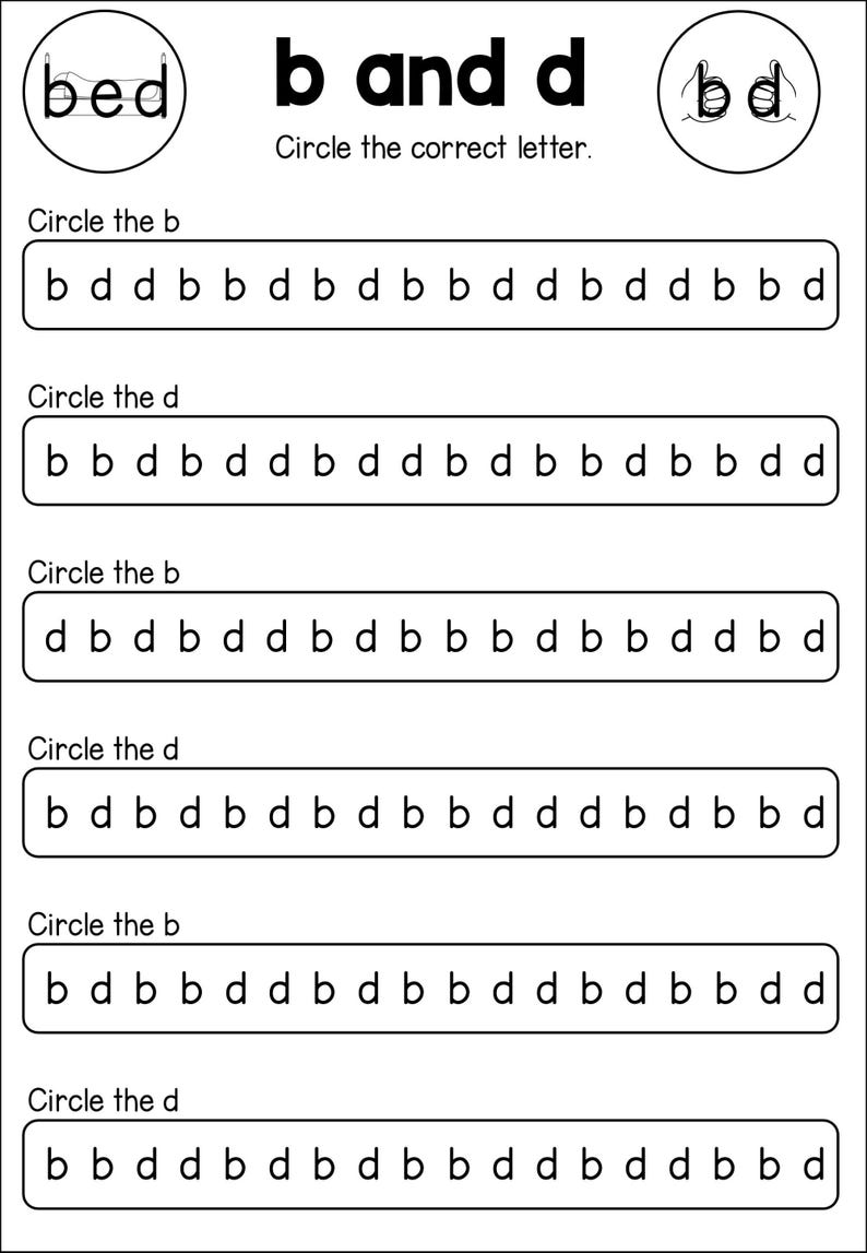 B D Letter Reversals Handwriting Practice Visuals, Posters & Worksheets ...
