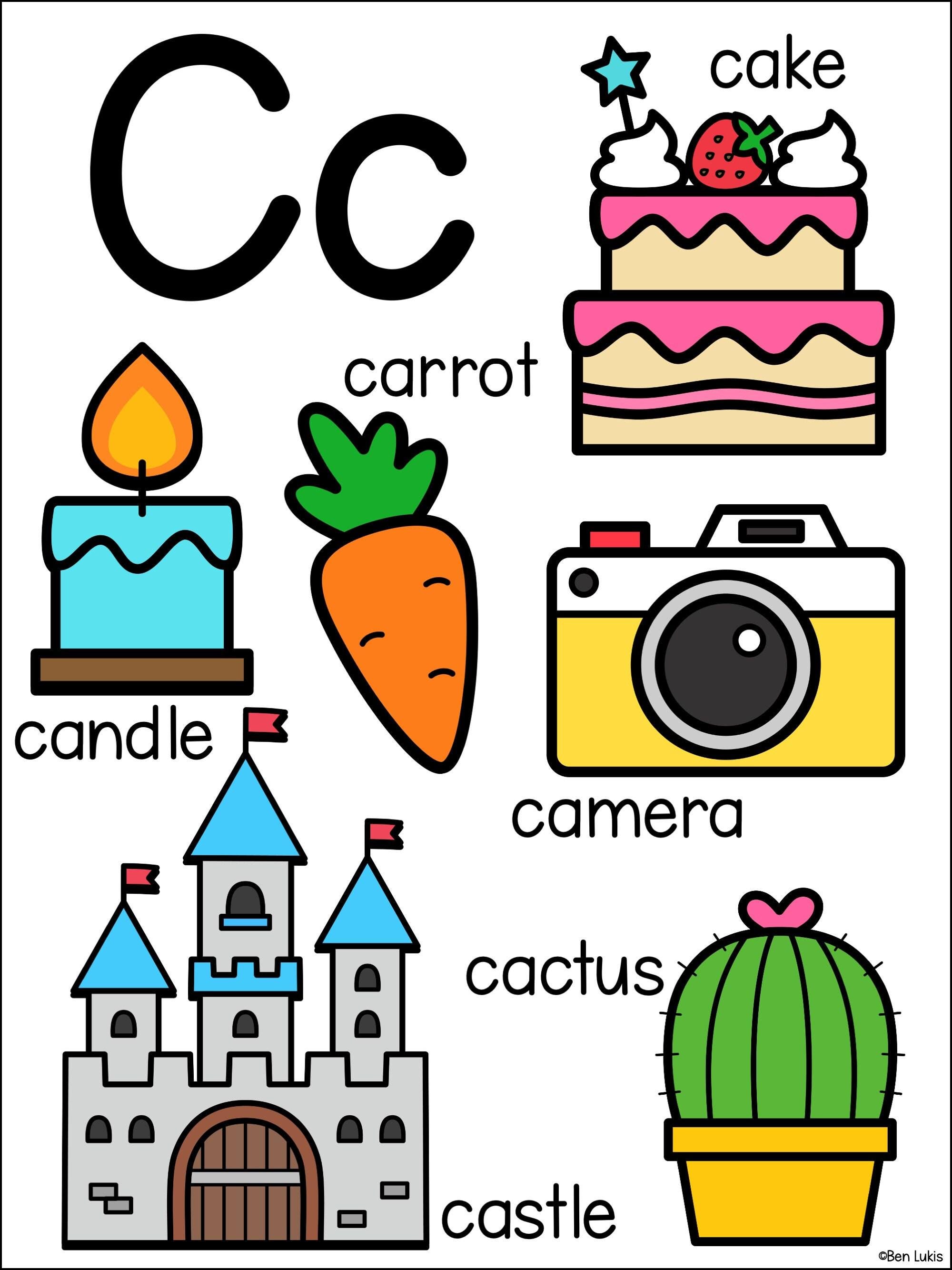 Alphabet Posters, Letters of the Alphabet Pictures, Educational Wall ...