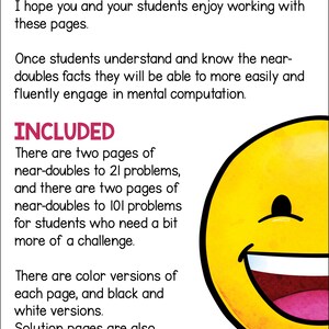 Near Doubles Math Facts Worksheets Early Algebra Math - Etsy