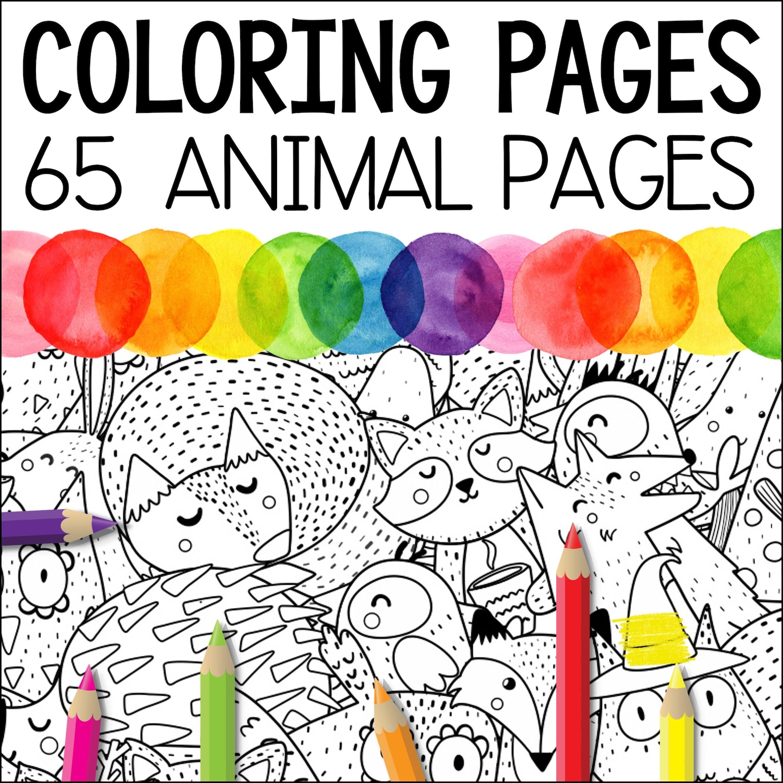 Animal Coloring Pages for Kids and Adults Printable - Etsy