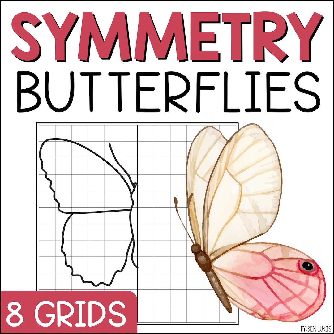 Symmetry Drawing of Butterflies, Art and Math Worksheets, Butterfly ...