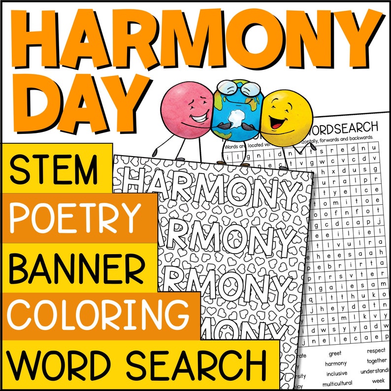 Harmony Day & Harmony Week Activity Sheets, Printable PDF Coloring ...