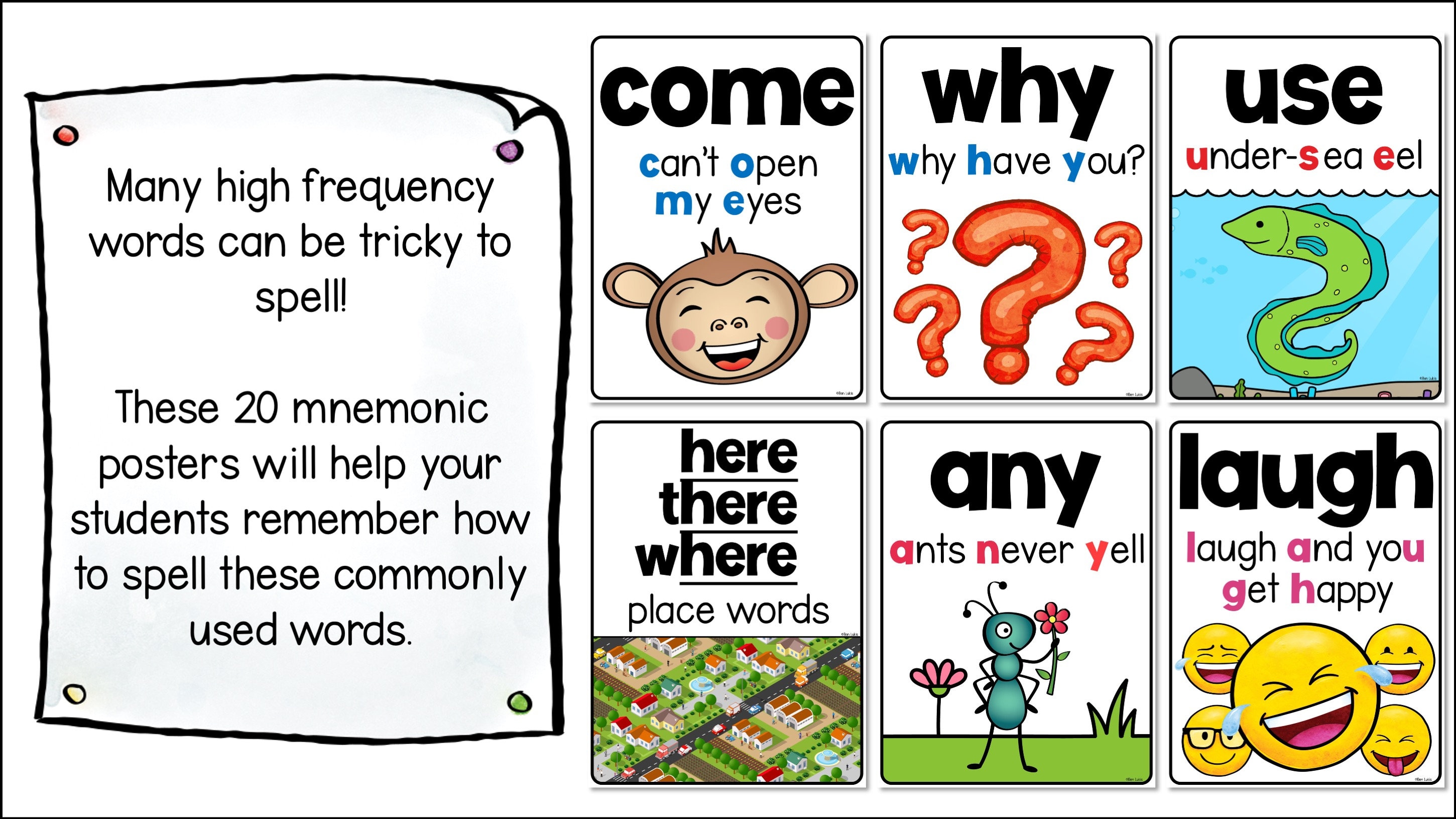 Sight Words Spelling Posters, Homeschool Spelling Practice for Tricky ...