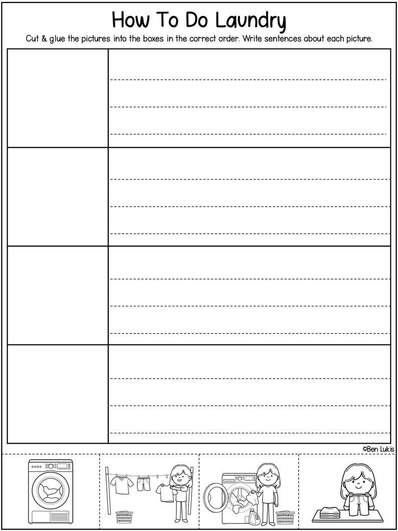 How to Do Laundry Procedural Writing, Sequencing & Sentence Writing ...