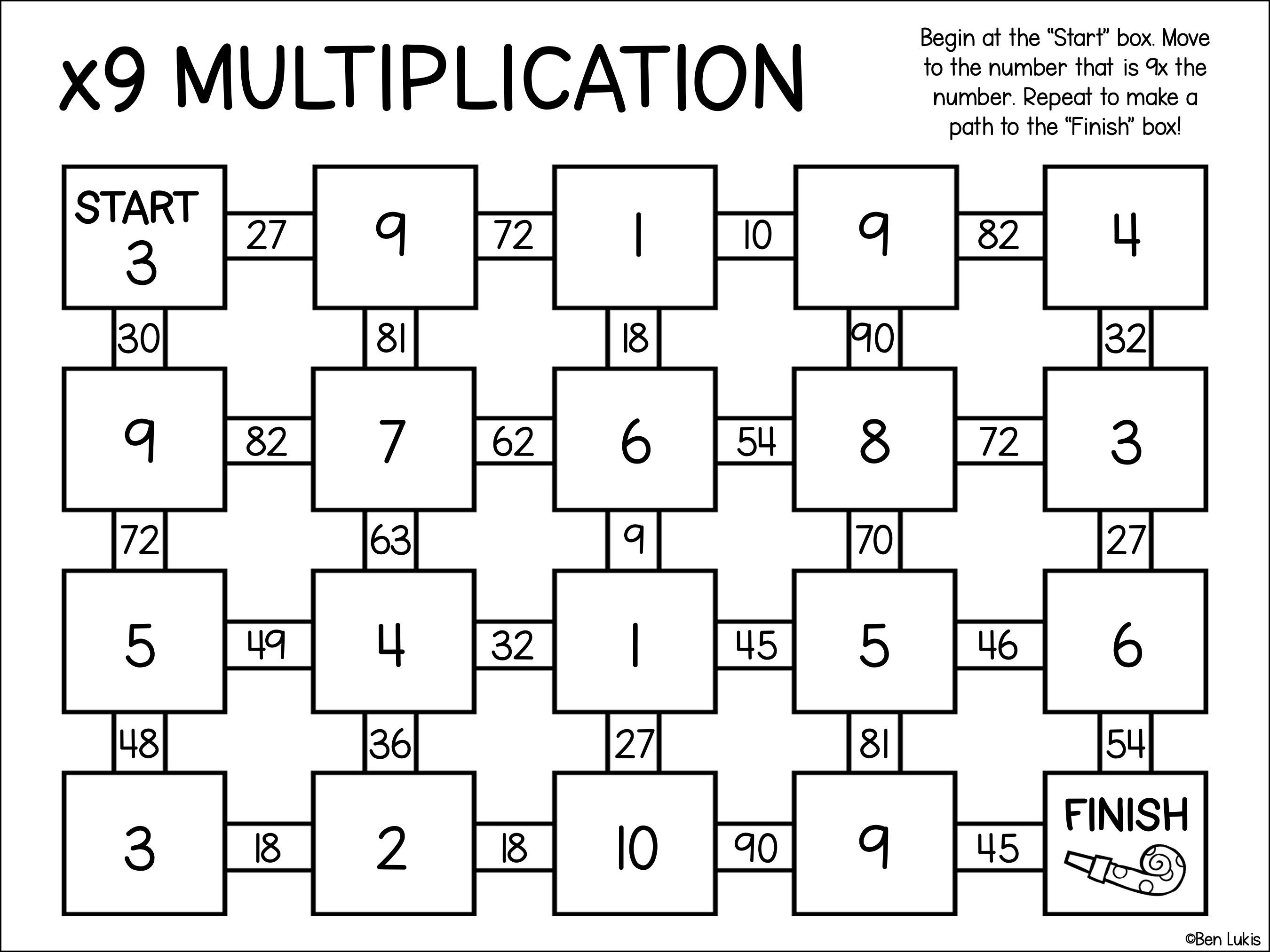 Multiplication Fact Mazes, Times Tables Math Activities for Kids ...