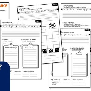 Daily Spelling Practice Activities, Homeschool Worksheets (PDF) - Etsy