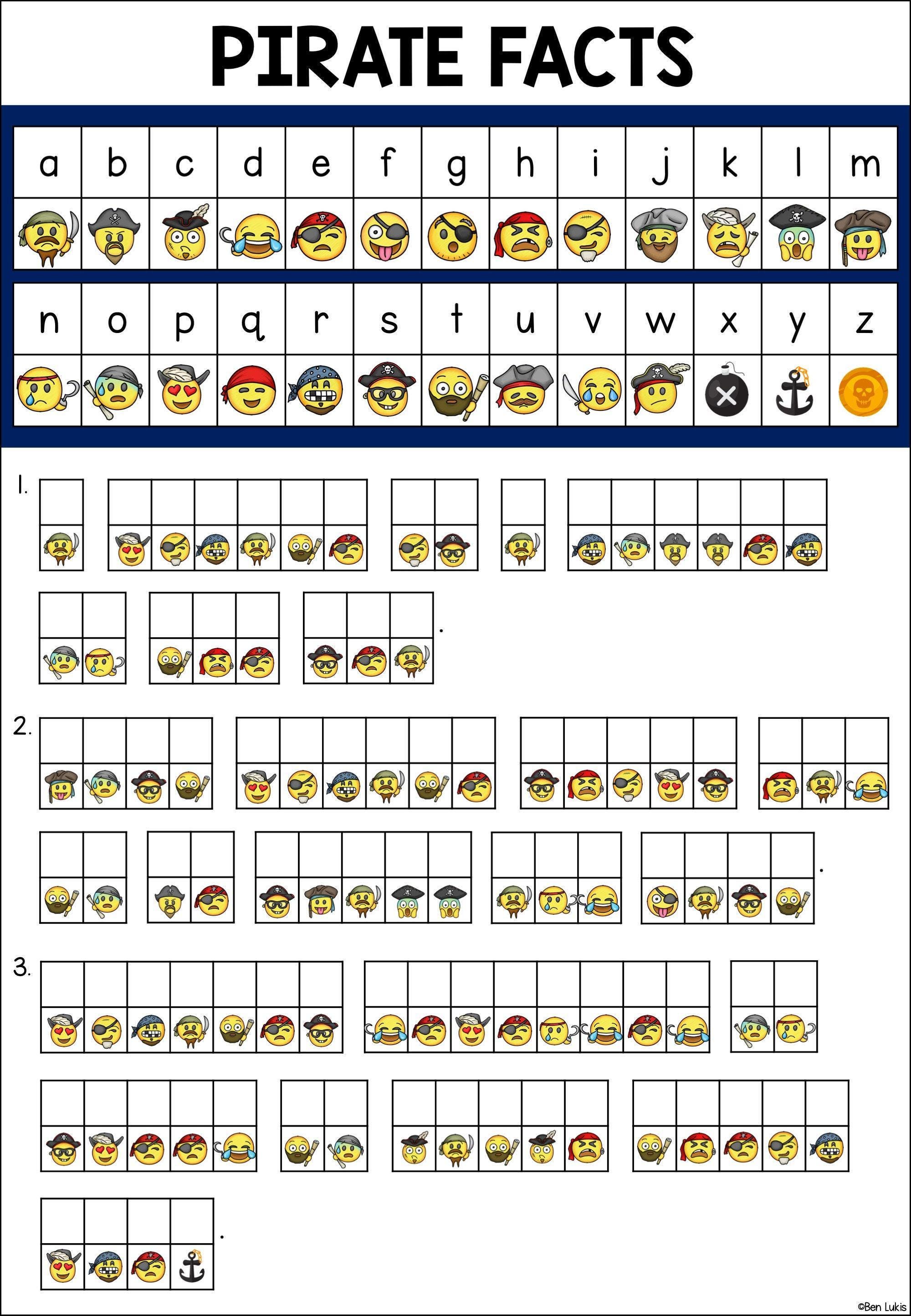 Pirate Facts Crack the Code Worksheet, Homeschool Printable (digital ...