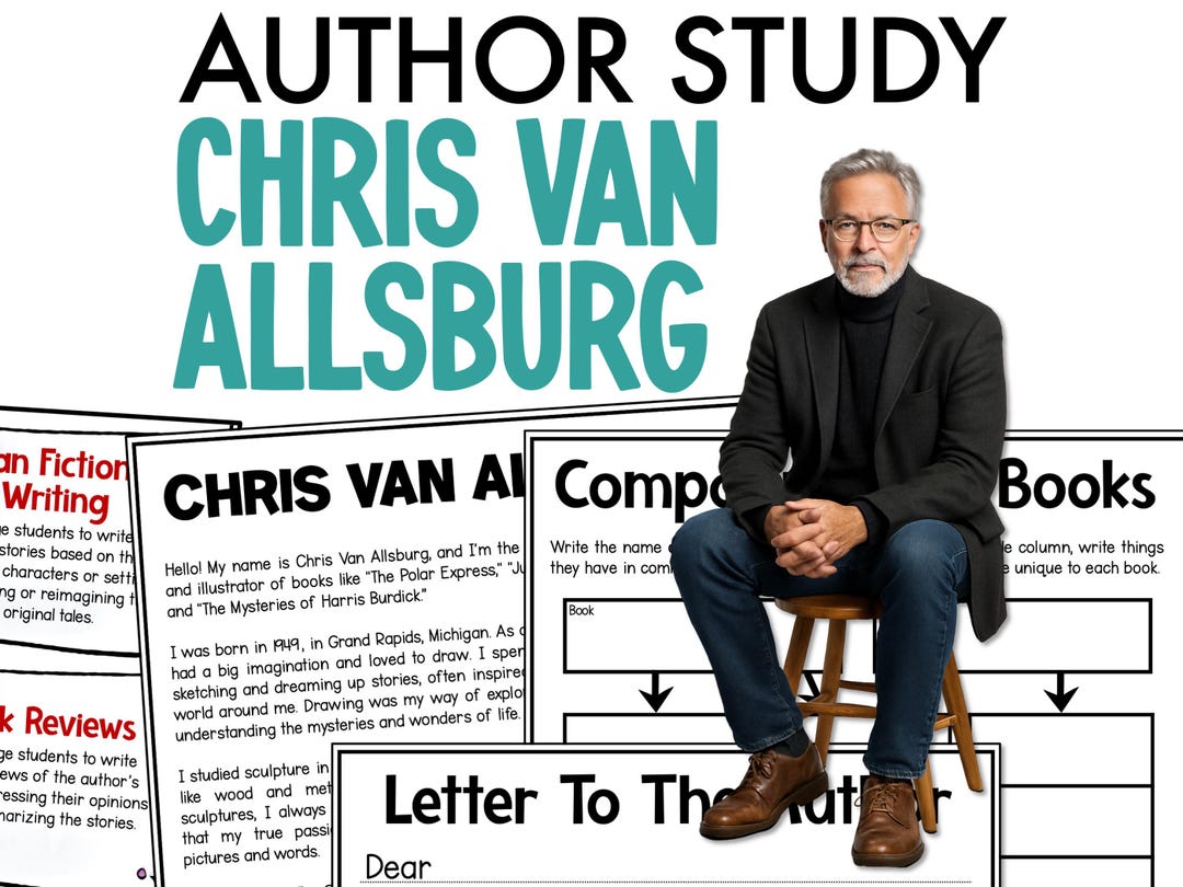 Chris Van Allsburg Author Study Worksheets, PDF Download, Book Club ...