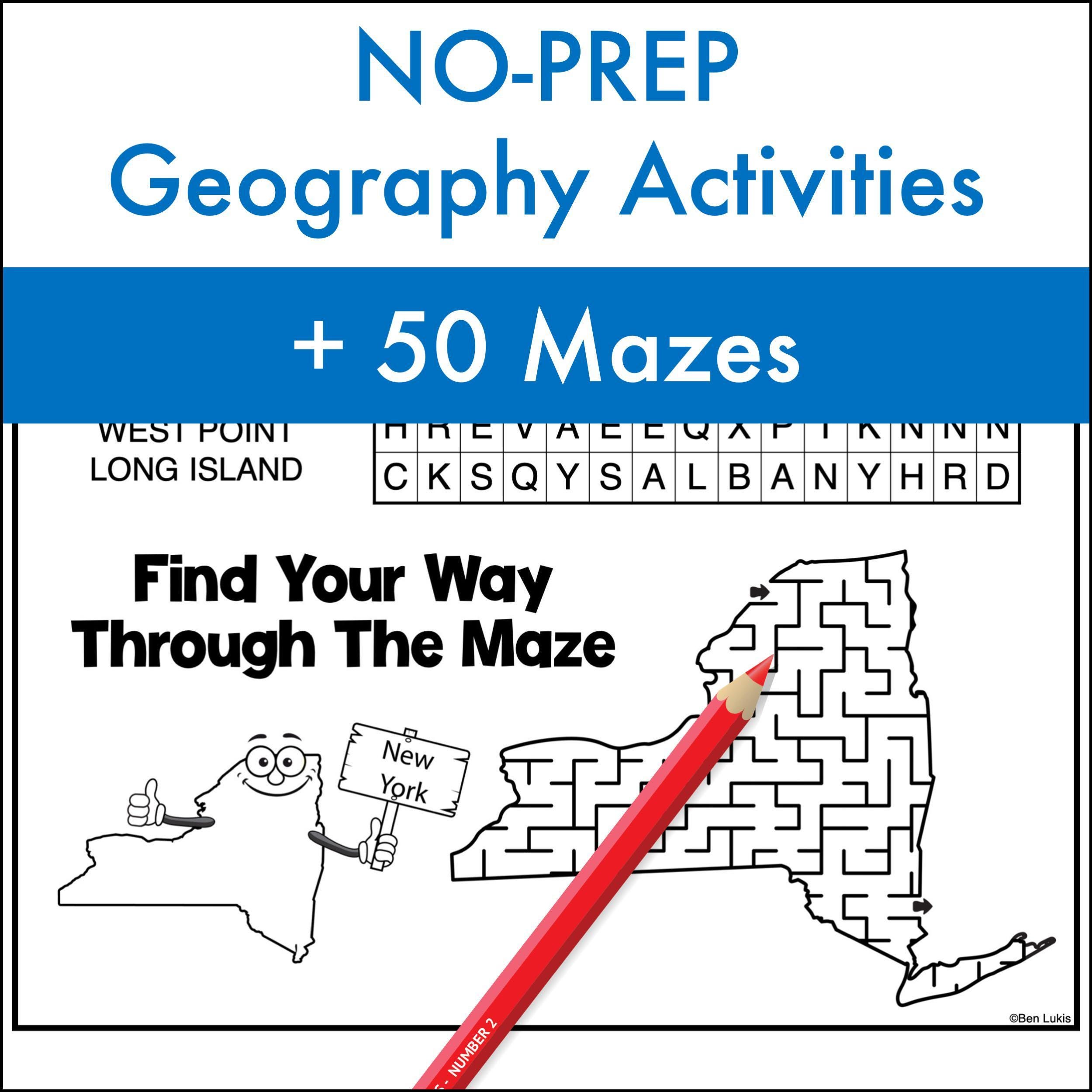 50 US States Coloring Pages, Wordsearches & Mazes, USA Flags and ...