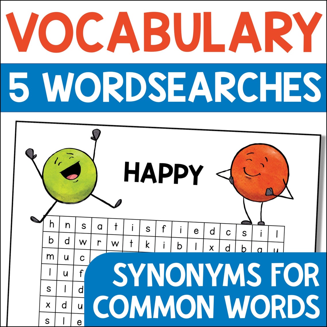 Word Searches of Other Words for Big, Little, Good, Said, Happy, Sad ...