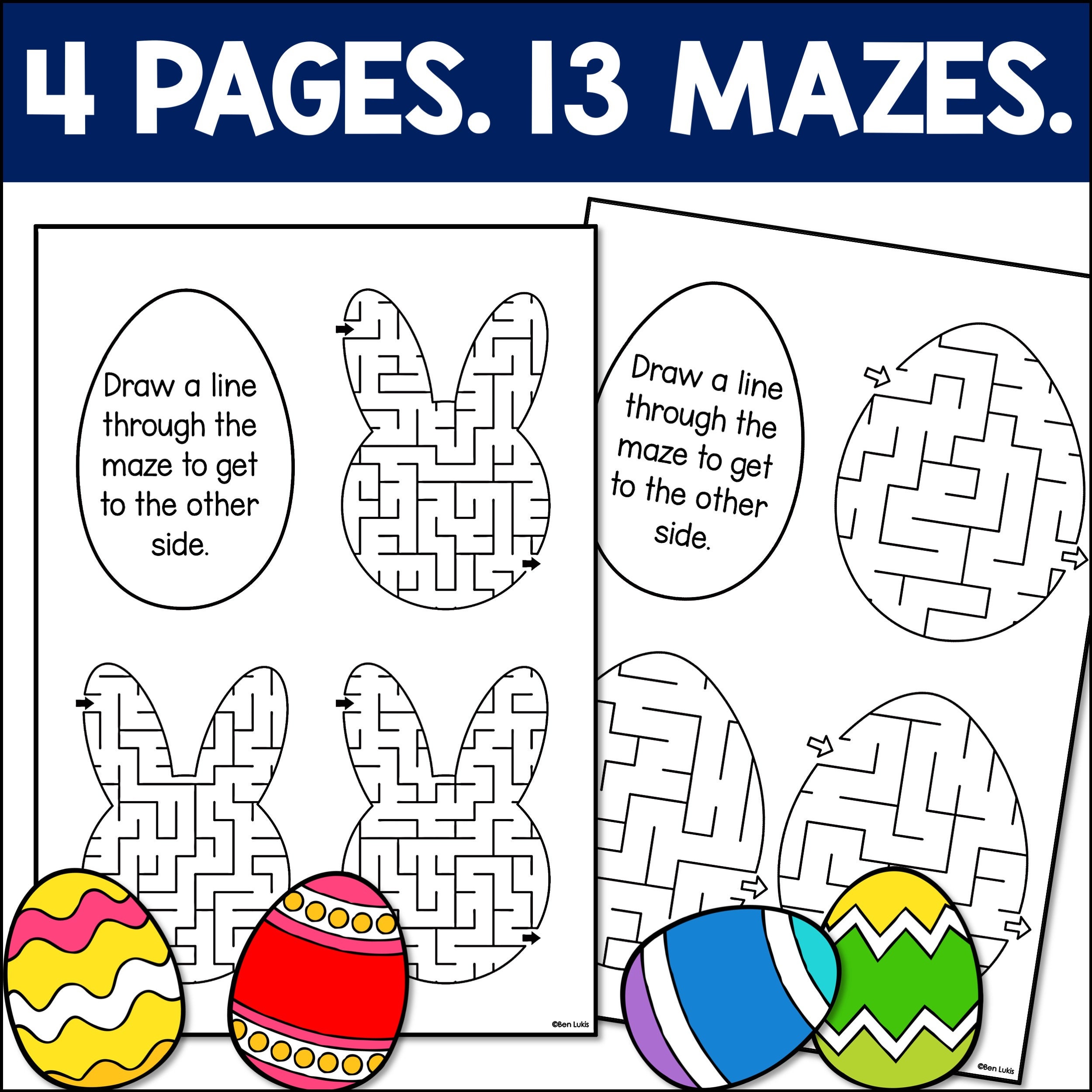 Easter Mazes, Printable Maze and Kids Activity Pages for Easter ...