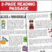 Alice in Wonderland Reading Activities Pack, Comprehension, Word Search ...