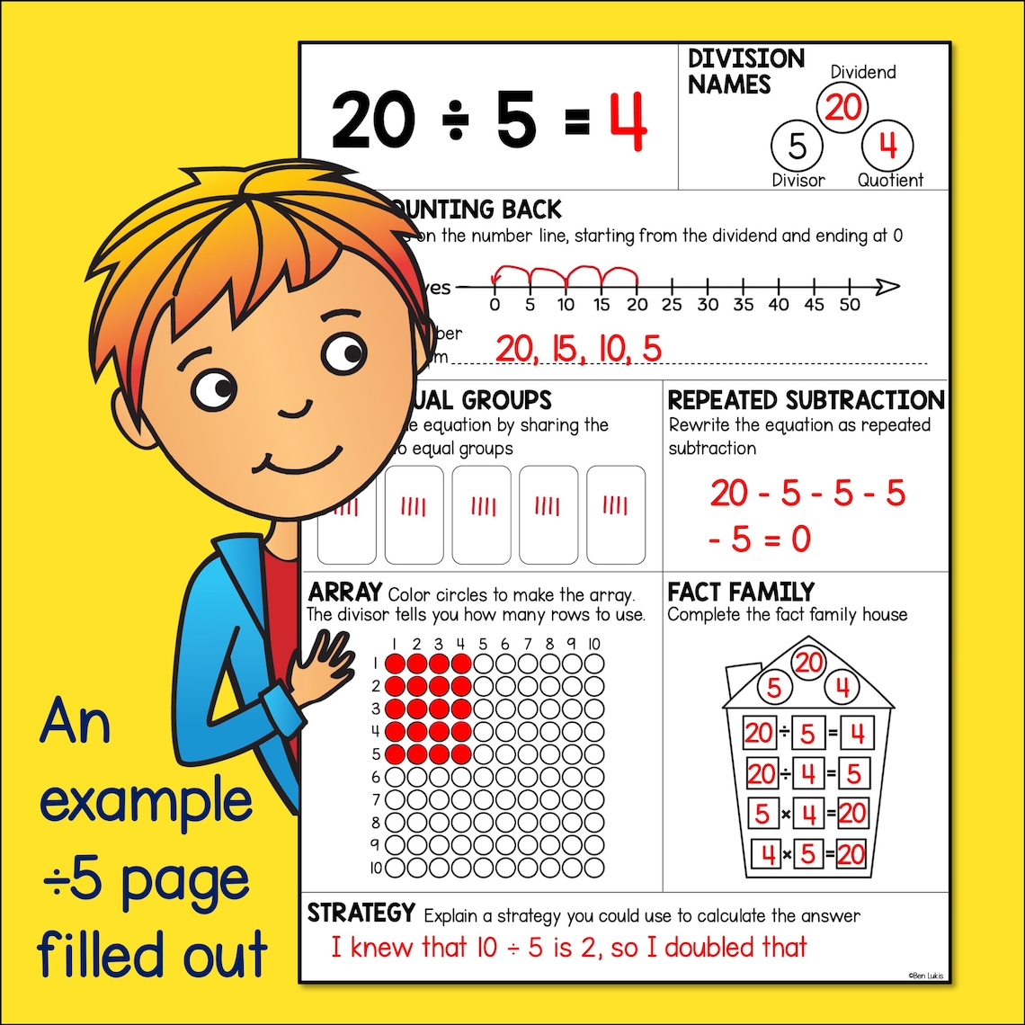 Divide by 4 Practice Math Worksheets, Division Equation of the Day ...