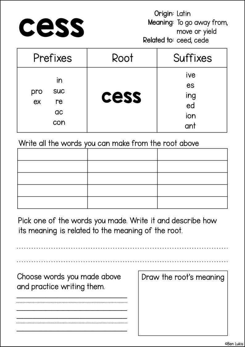 Making Words With Word Bases, Prefixes and Suffixes, Word Study ...