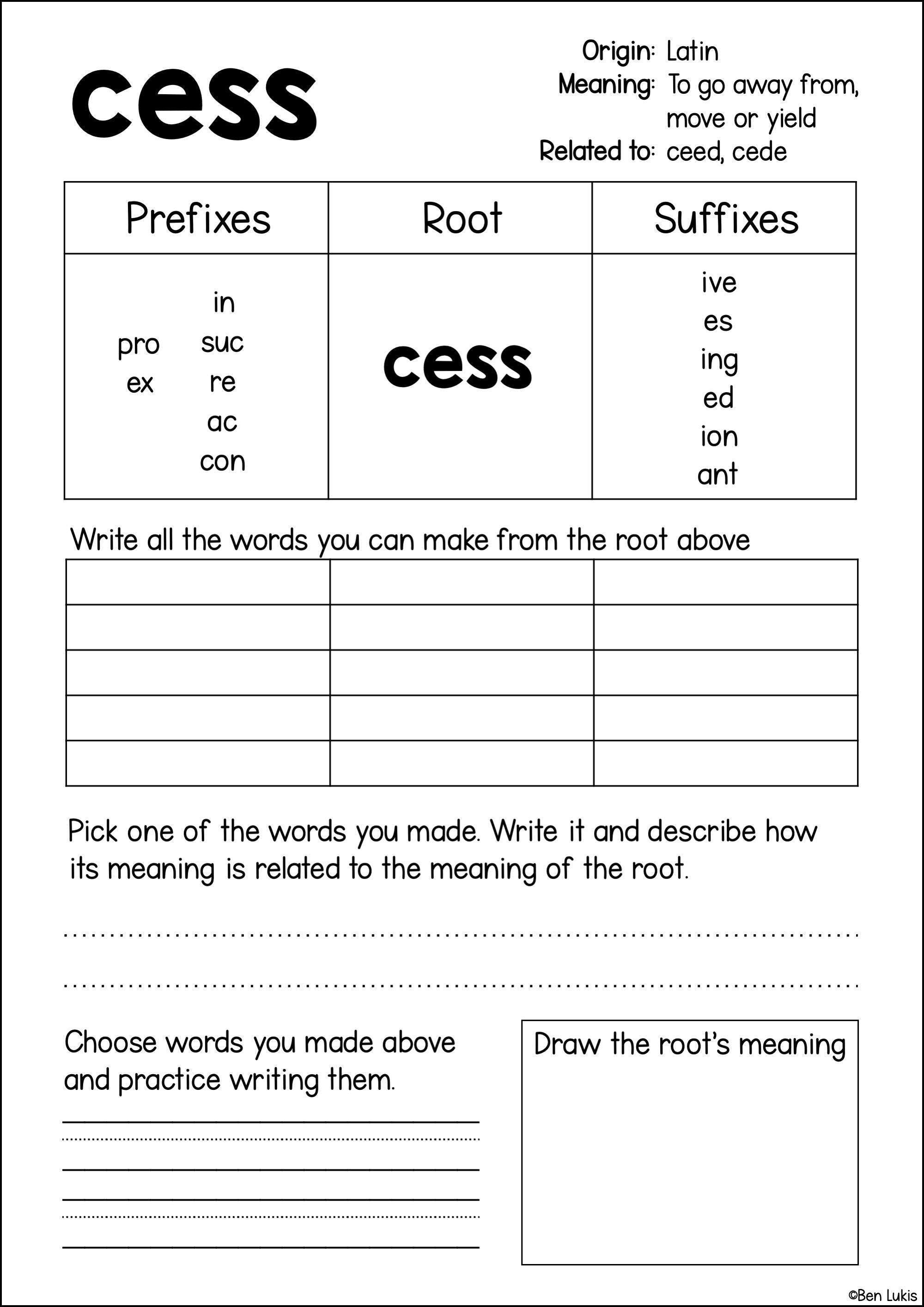 Making Words With Word Bases, Prefixes and Suffixes, Word Study ...