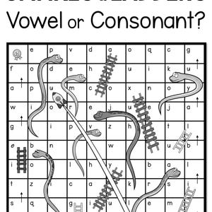 Snakes and Ladders Game, Vowel Consonant Learning (digital Download) - Etsy
