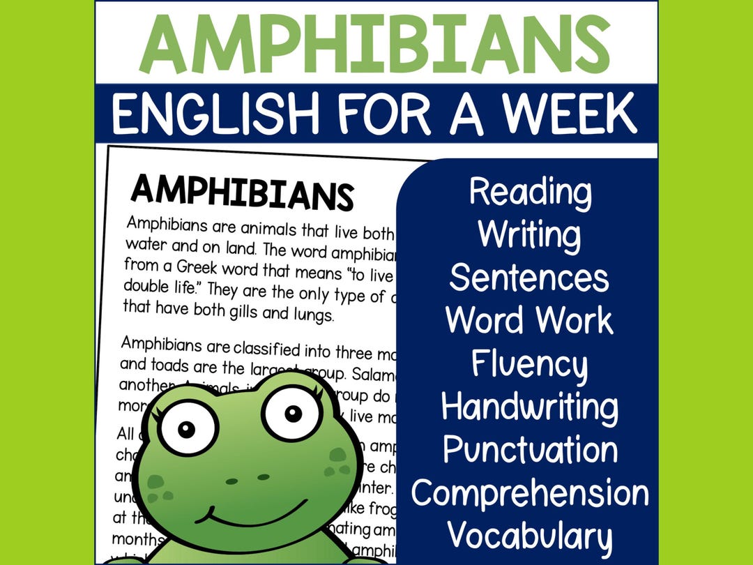 Amphibian Literacy Activities, ELA Reading and Writing About Amphibians ...