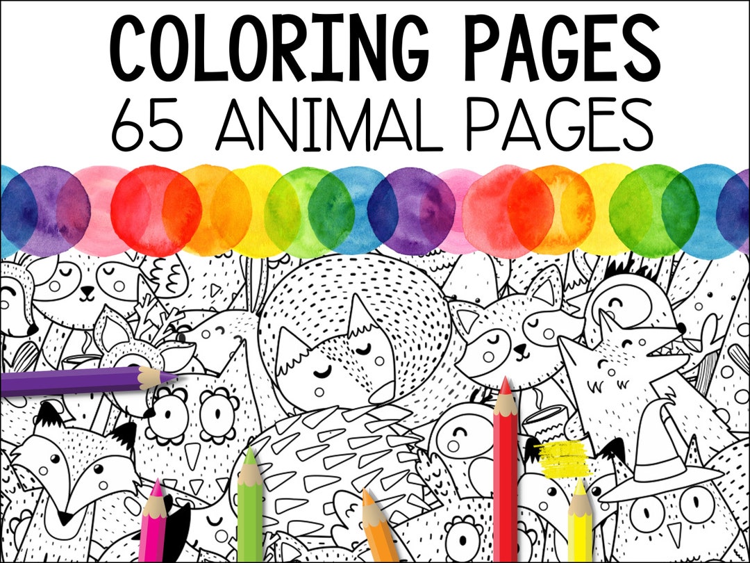 Animal Coloring Pages for Kids and Adults, 65 Animal Theme Activity ...