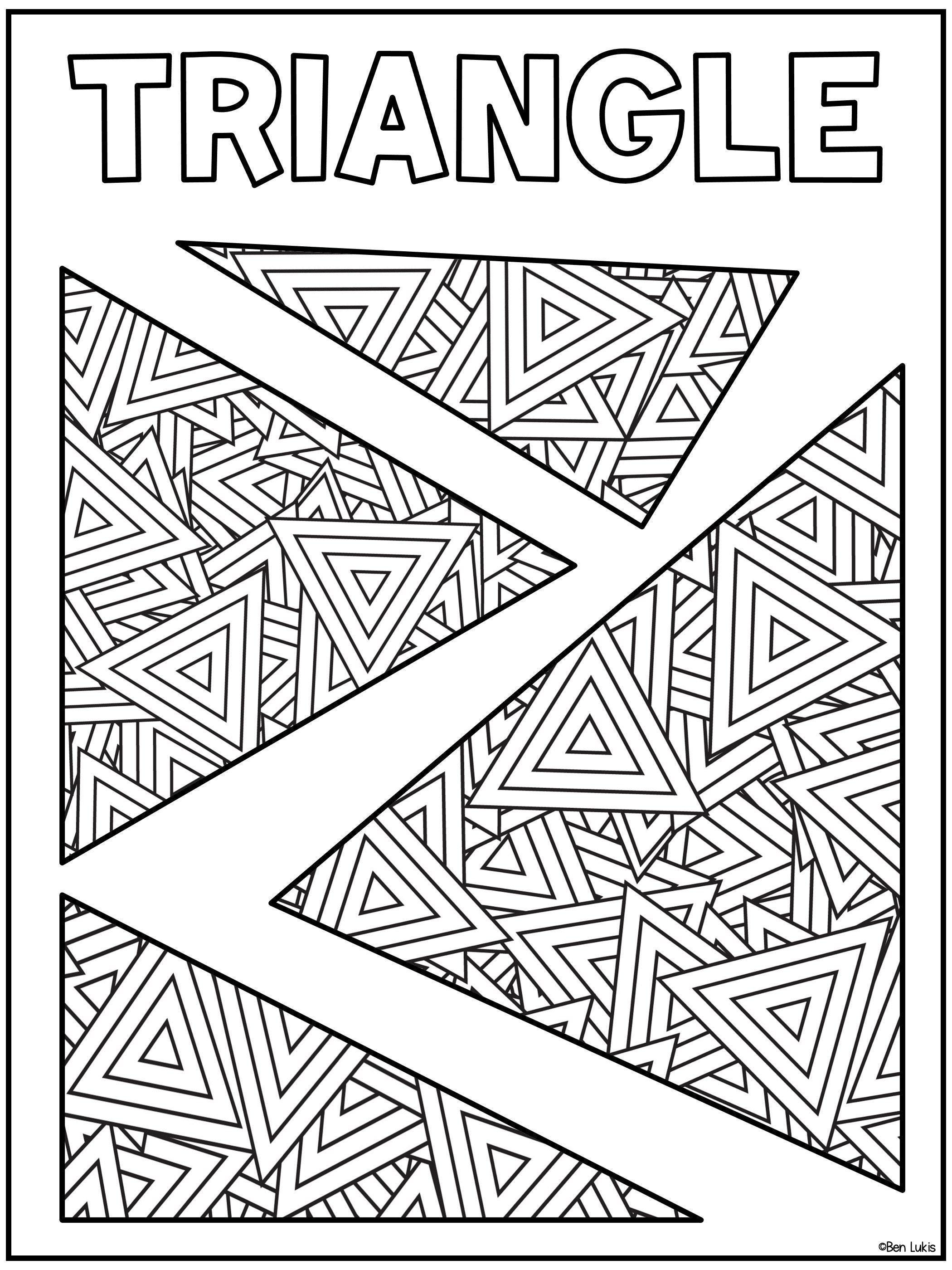 2D Shapes Coloring Pages for Kids, Geometry Activity (digital Download ...