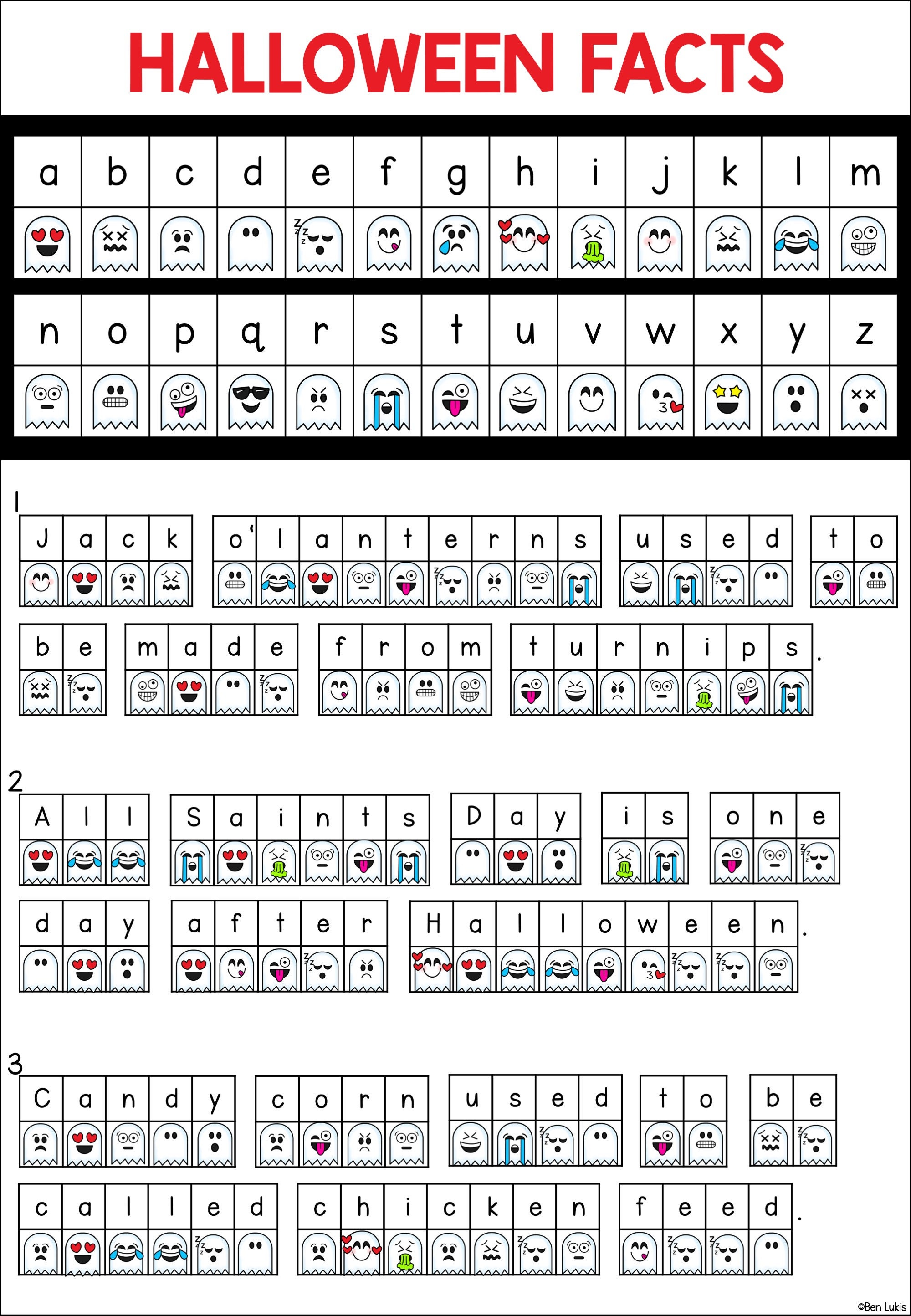 Halloween Activity for Kids, Crack the Code Worksheet, Secret Code ...