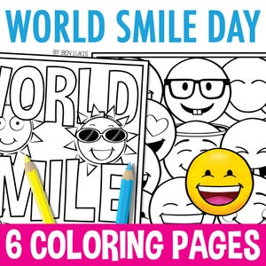 World Smile Day Coloring Pages, Fun Coloring for Kids, Printable PDF ...