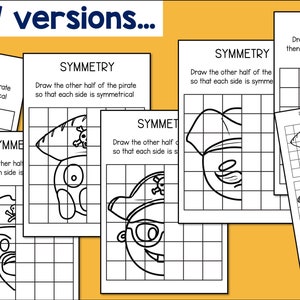 Pirate Symmetry Art and Math Worksheets Pirate Drawing - Etsy