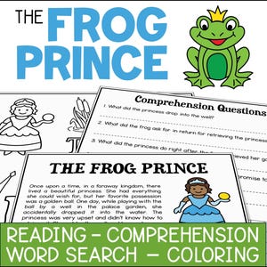 The Frog Prince Activity Pack, Reading Comprehension Worksheets, Word ...