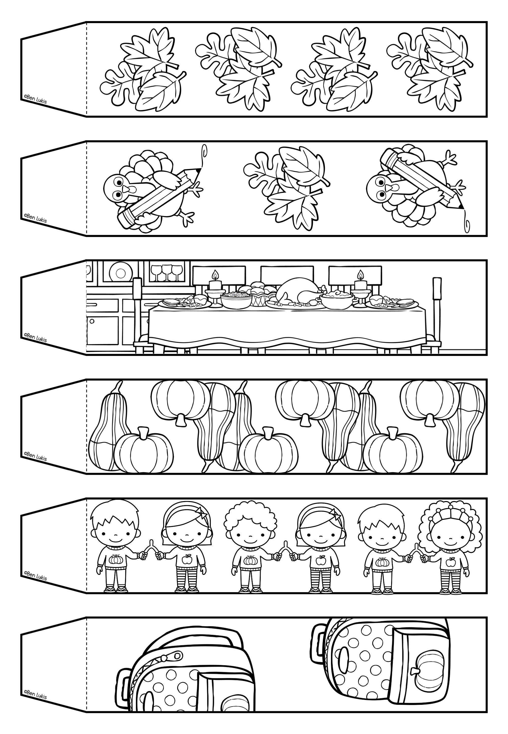 Thanksgiving Paper Chains, Printable Thanksgiving Craft, DIY Decoration ...