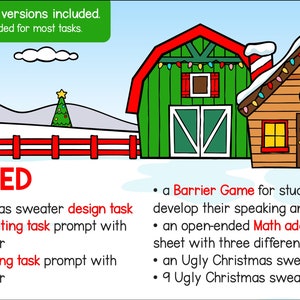 Ugly Christmas Sweater Word Search, Xmas Writing Prompts, Math ...