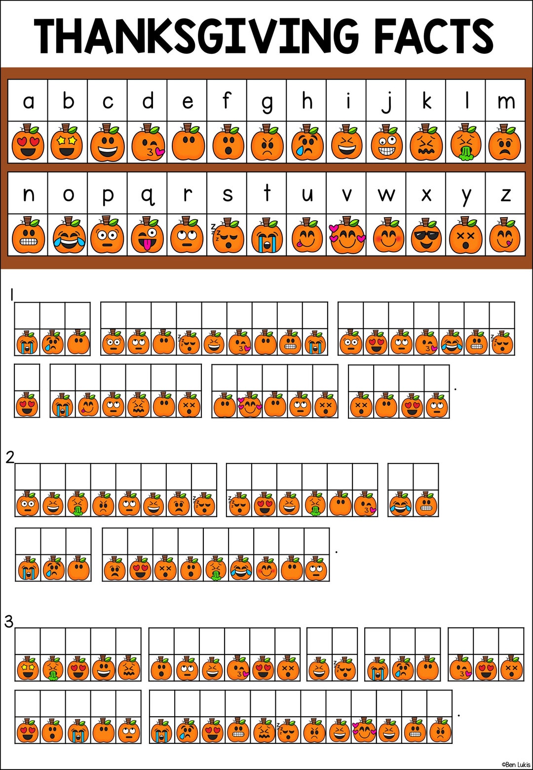 Thanksgiving Secret Emoji Crack the Code Worksheet - Etsy