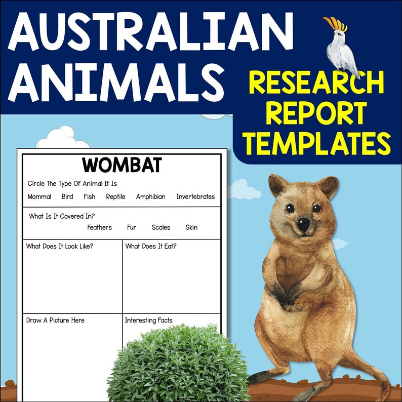 Australian Animals Research Report Templates for Kids - Etsy