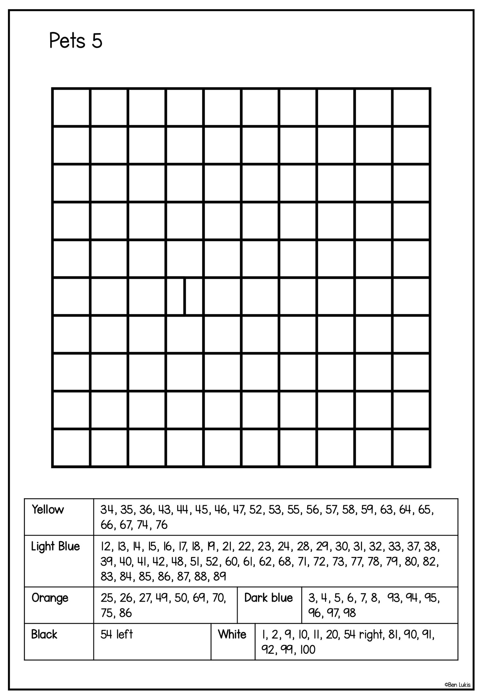 Place Value Mystery Picture Math Worksheets, Place Value Pet Coloring ...