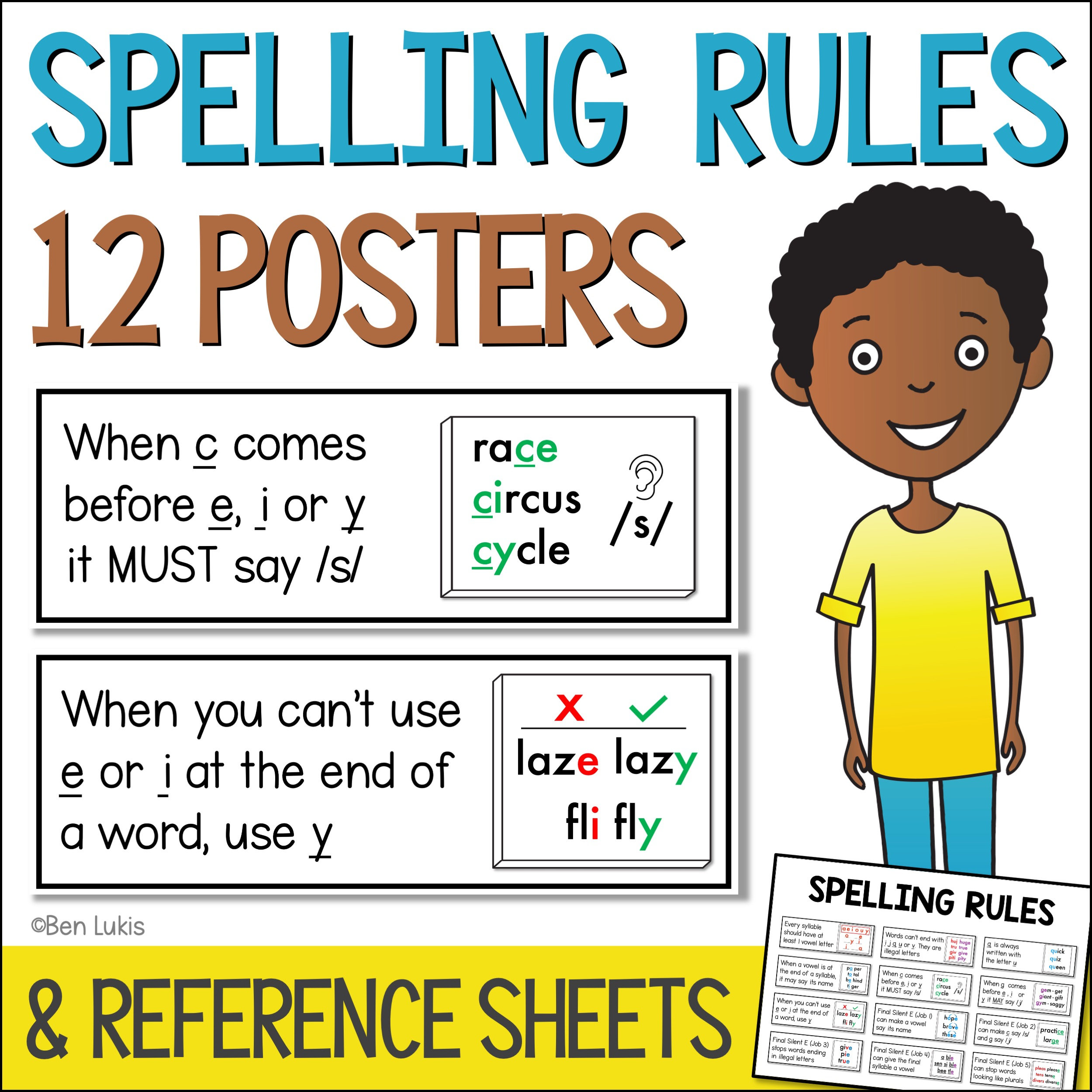 Spelling Practice Posters and Visuals Spelling Rules for Kids Printable ...