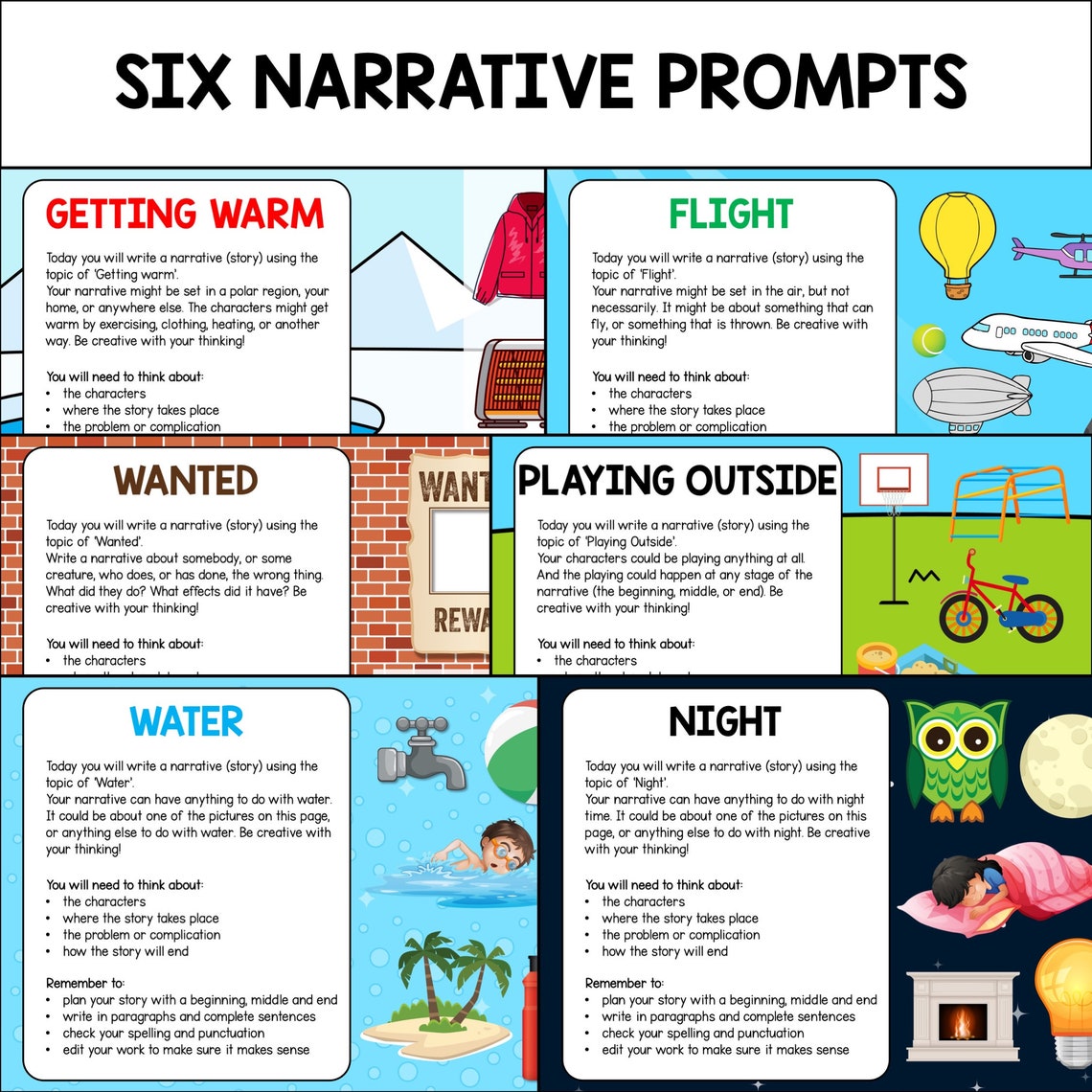 Writing Prompts for Persuasive and Creative Writing, NAPLAN Writing ...