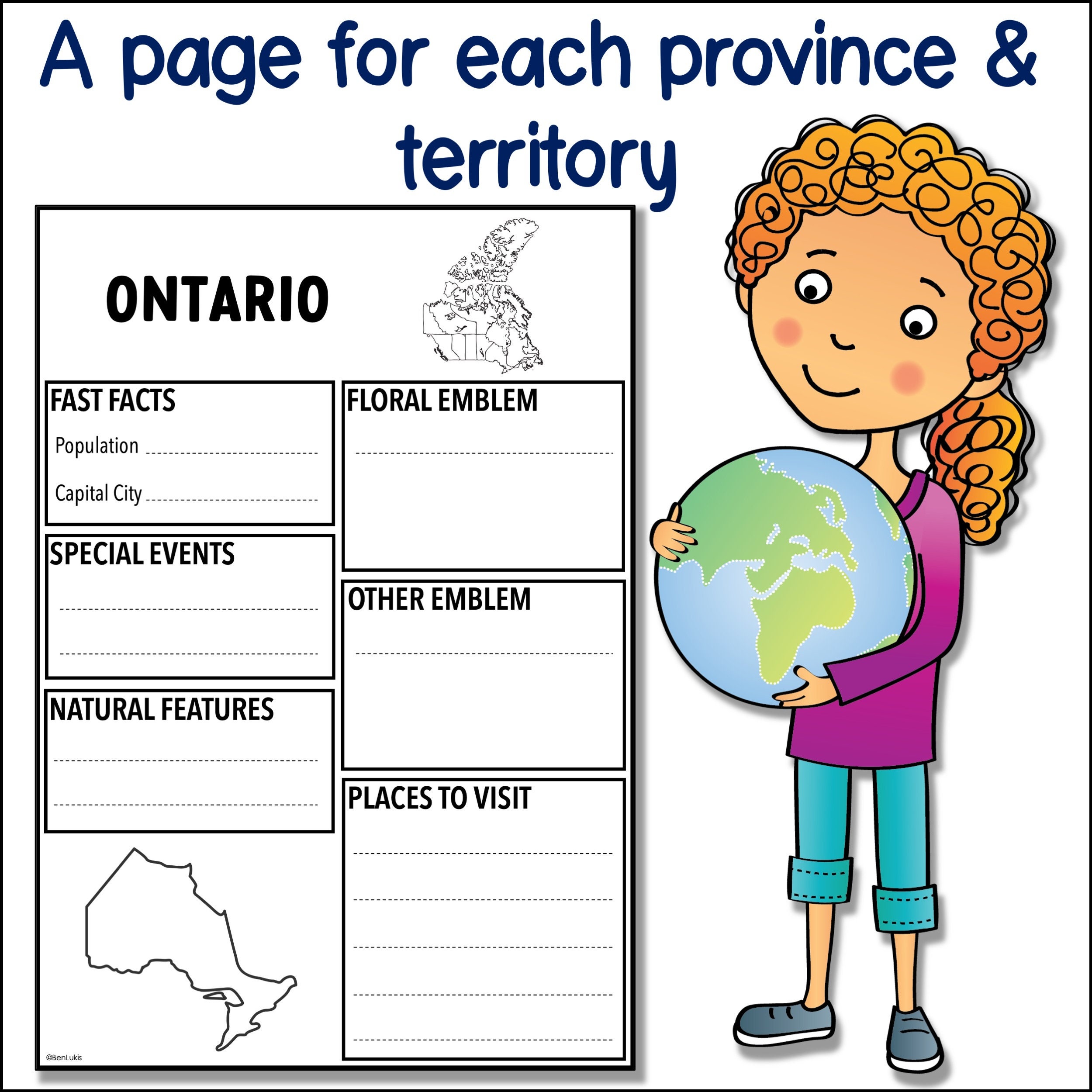 Canadian Provinces and Territories Research Report Templates for Kids ...