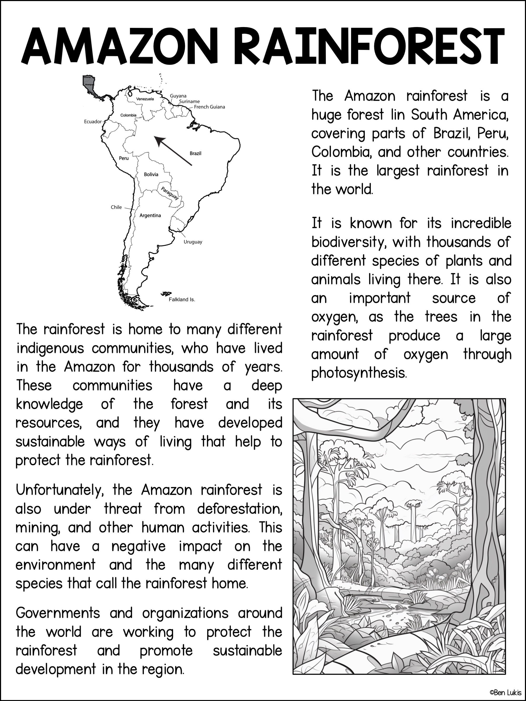 Landmarks of South America, Geography Facts Information & Coloring ...