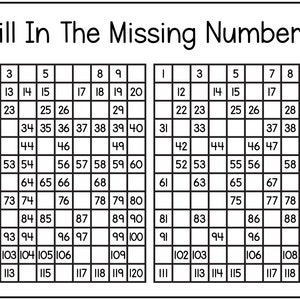 Place Value to 120 Worksheets, Educational Missing Numbers Worksheets ...